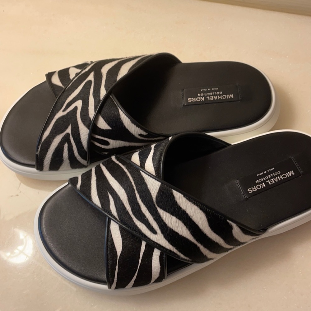 Michael Kors Collection Slides Calf/Leather B/W 6 - Gem